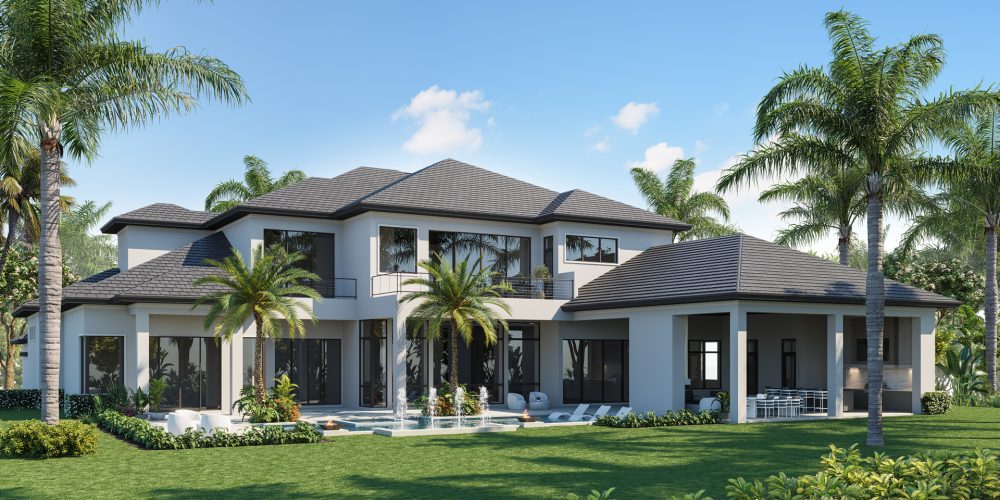 The Lotus Model – 796 Cassena Rd – rear elevation | McGarvey Custom Homes